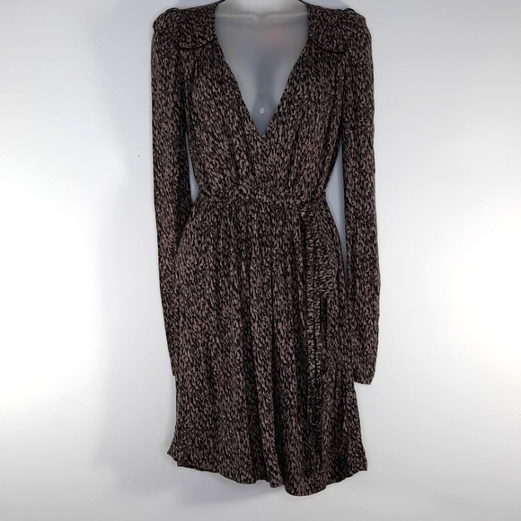 French Connection | Dresses | French Connection Blacktaupe Faux Wrap ...